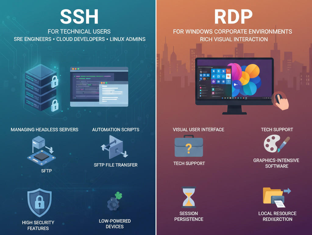 SSH vs RDP: Which Remote Access Protocol is Best for You? Comprehensive Comparison 2026
